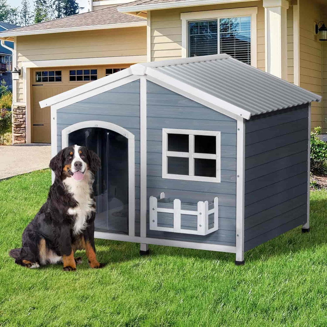Large Dog House Outdoor For 2 Medium Dogs | PETSFIT